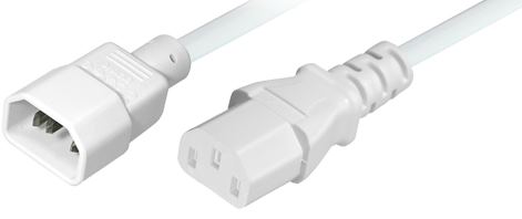 Transmedia IEC 60320 C14 plug-IEC 60320 C13 jack 2m, white - Megabajt.hr